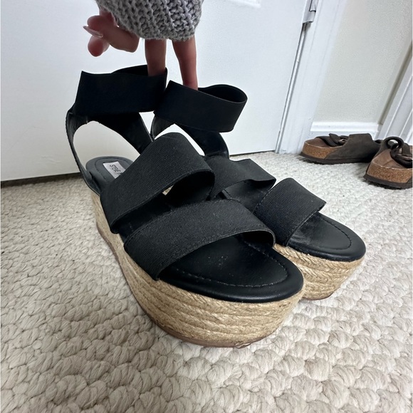 Steve Madden | Shoes | Steve Madden Platform Raffia Sandals | Poshmark